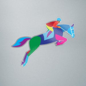Equestrian Horse Jumping Vinyl Sticker Set of 2 - Etsy