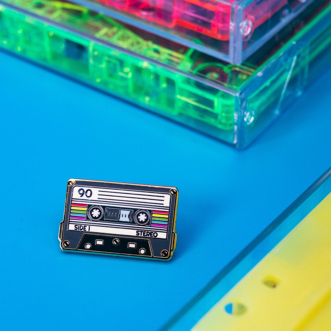 Vintage Cassette Tape Enamel Pin A Nostalgic 80s Accessory - Etsy