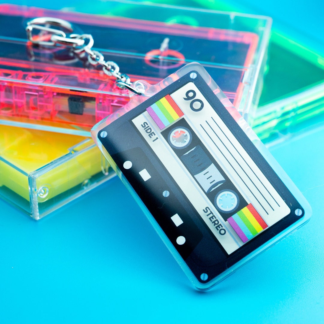 80's Inspired Cassette Tape Keychain - Etsy