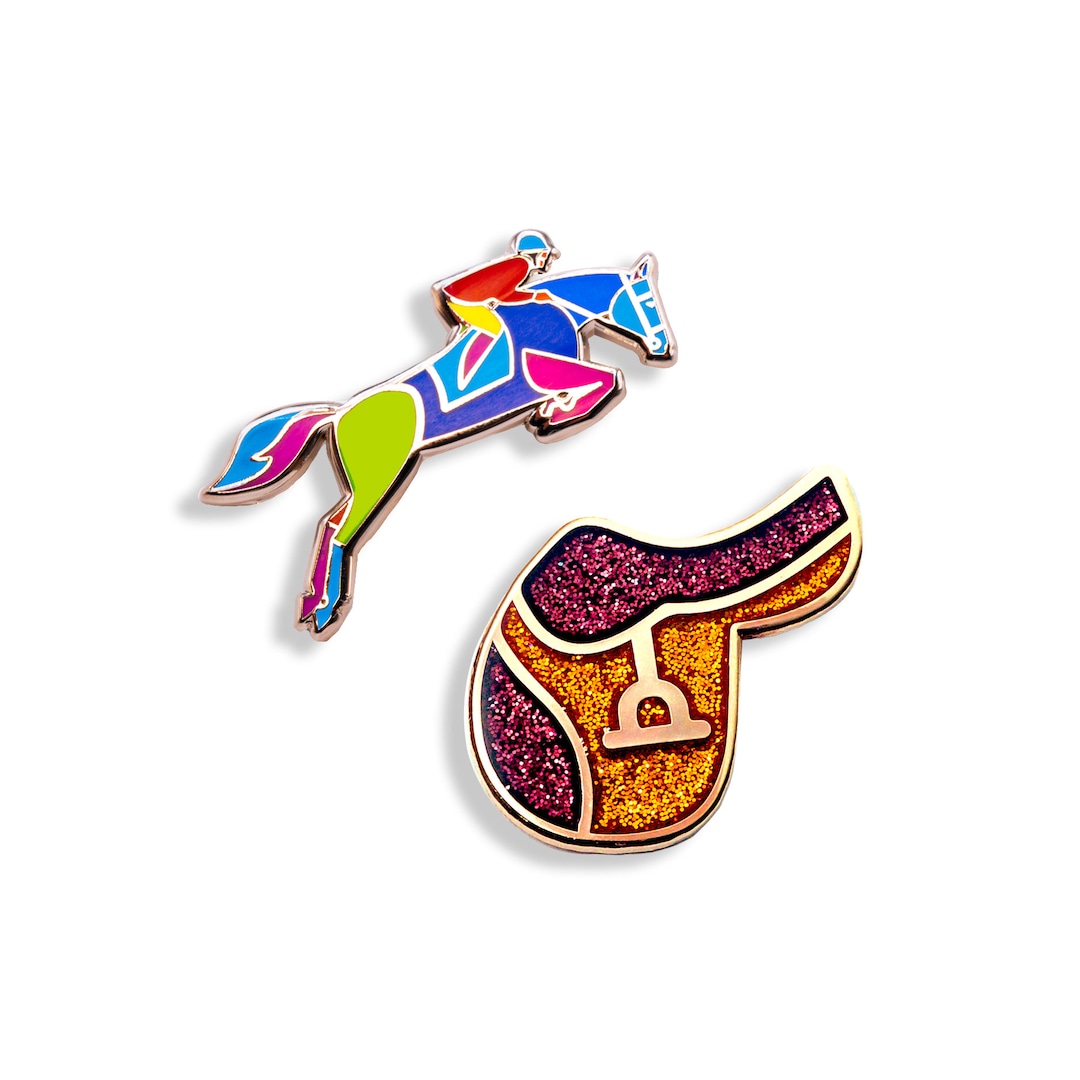 Equine Elegance Enamel Pin Bundle With Two Distinctive Pins - Etsy