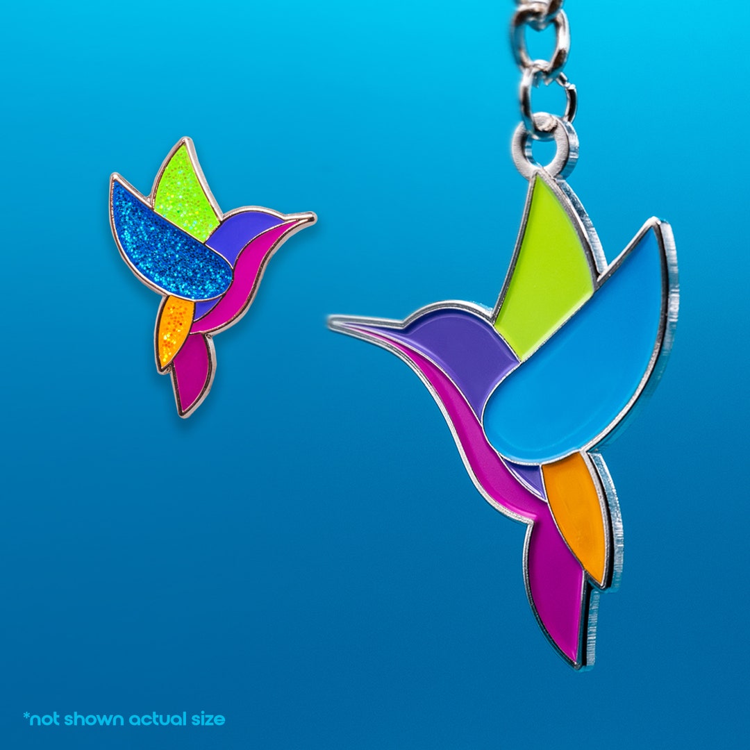 Hummingbird Keychain & Pin Bundle - Etsy