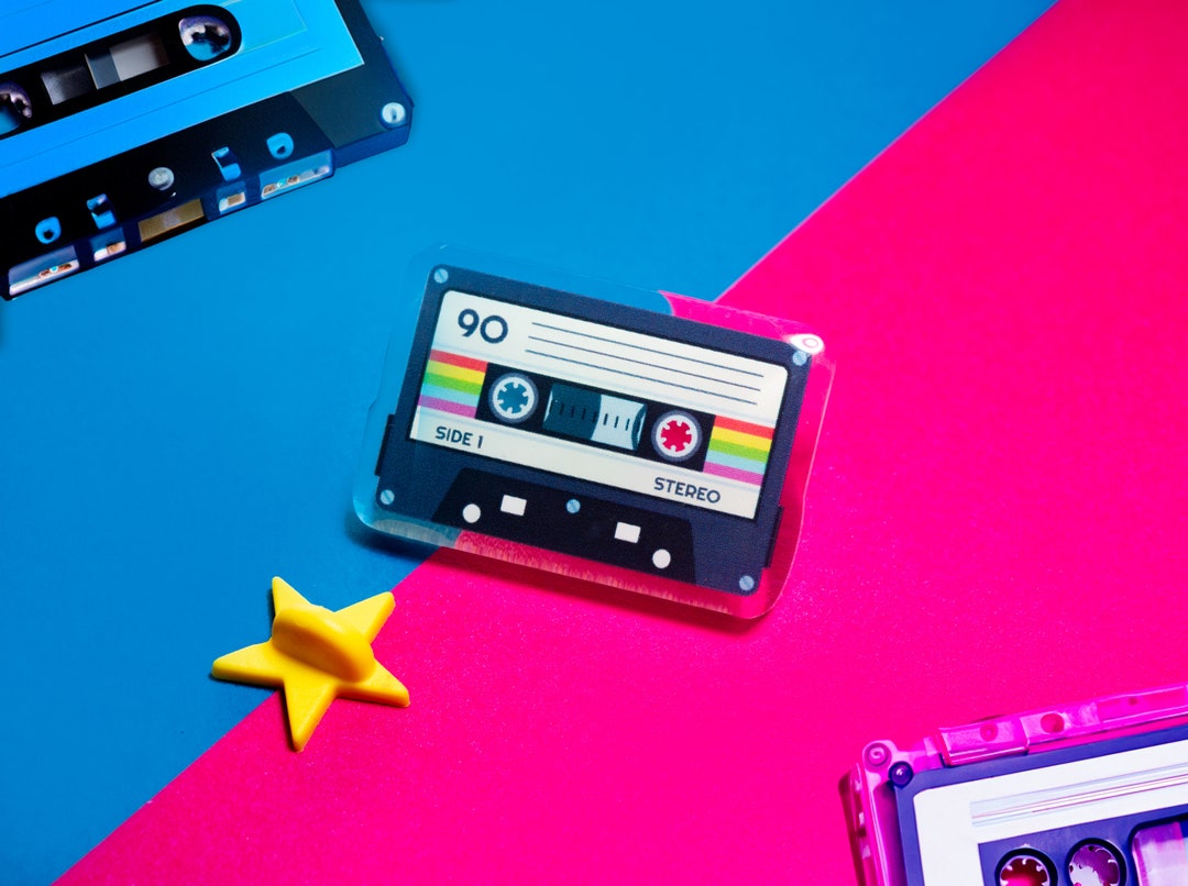 Vintage-inspired Retro Cassette Tape Acrylic Pin – 80s Music Lover Gift ...