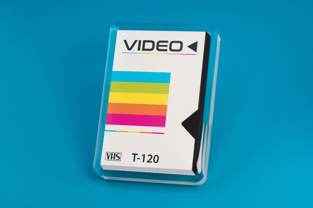 Retro Video VHS Tape Sleeve Acrylic Pin: Nostalgic 80s/90s Style ...