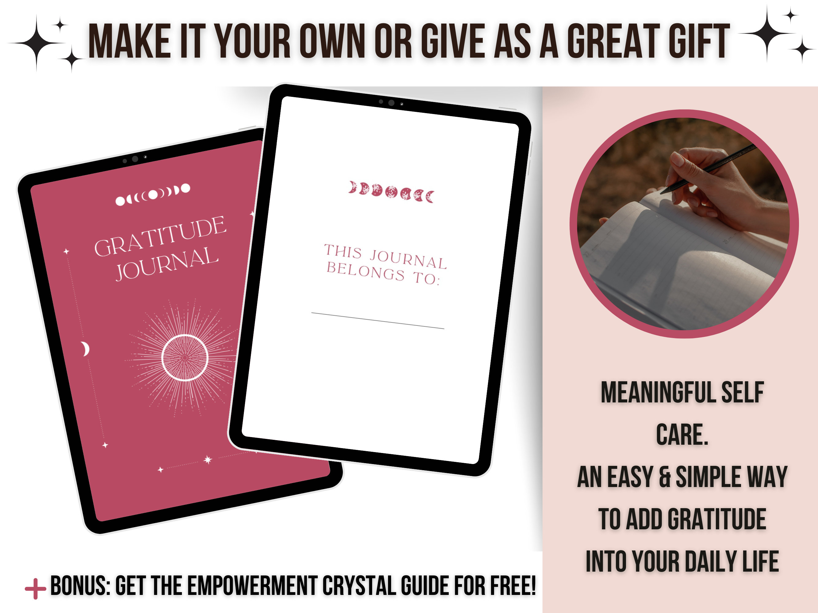 30 Day Pink Printable Gratitude Journal Digital Gratitude Journal Daily ...