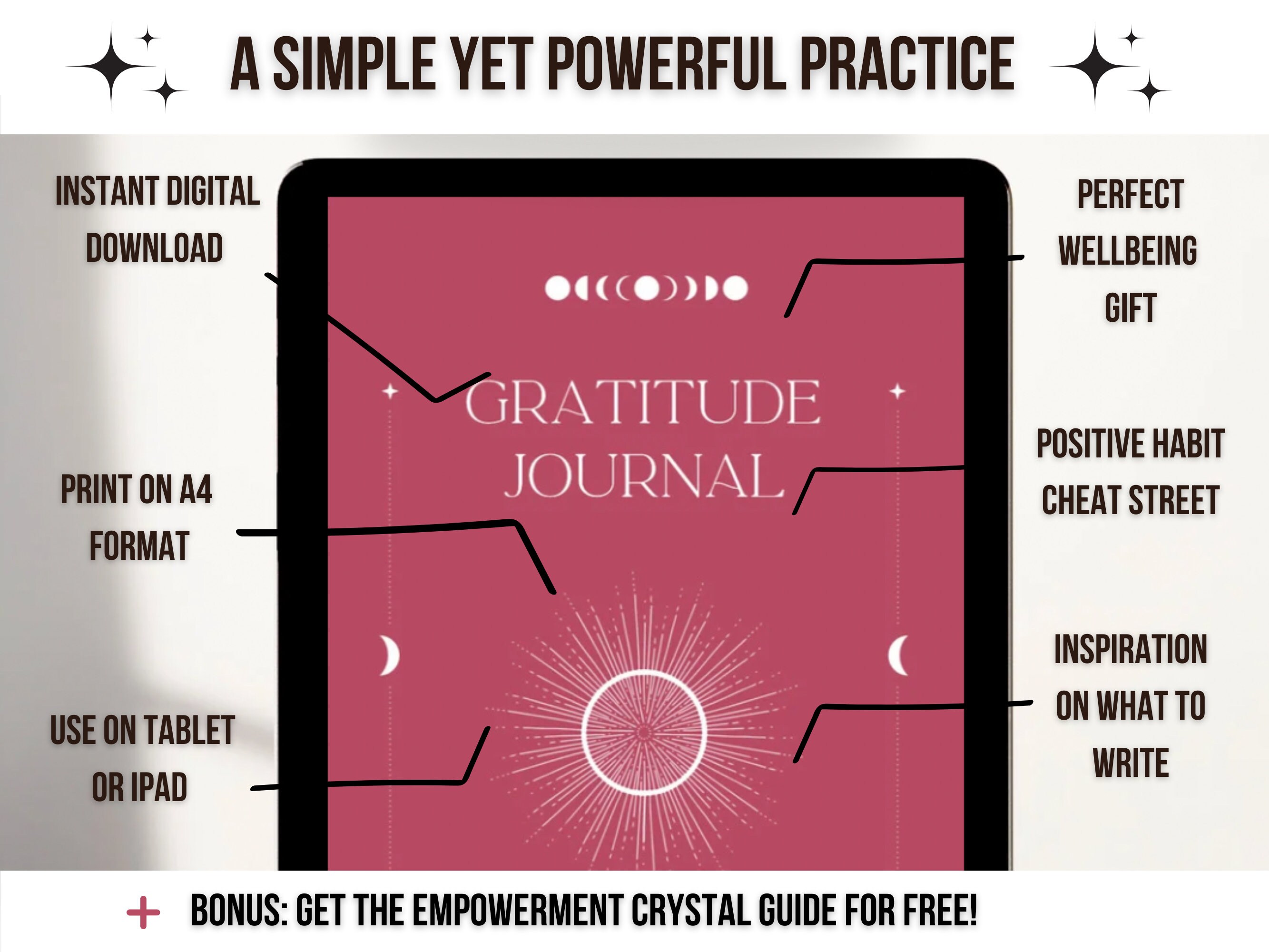 30 Day Pink Printable Gratitude Journal Digital Gratitude Journal Daily ...