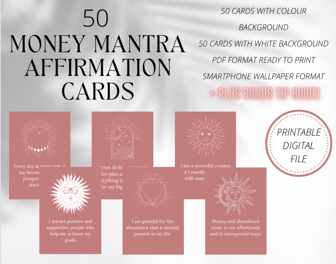 Printable Abundance Affirmation Cards Digital Affirmations - Etsy
