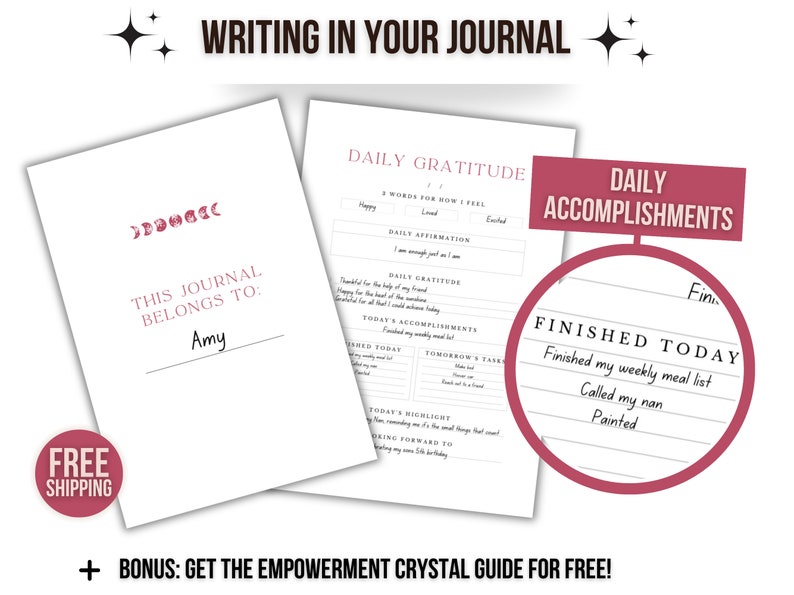 30 Day Pink Printable Gratitude Journal Digital Gratitude Journal Daily ...