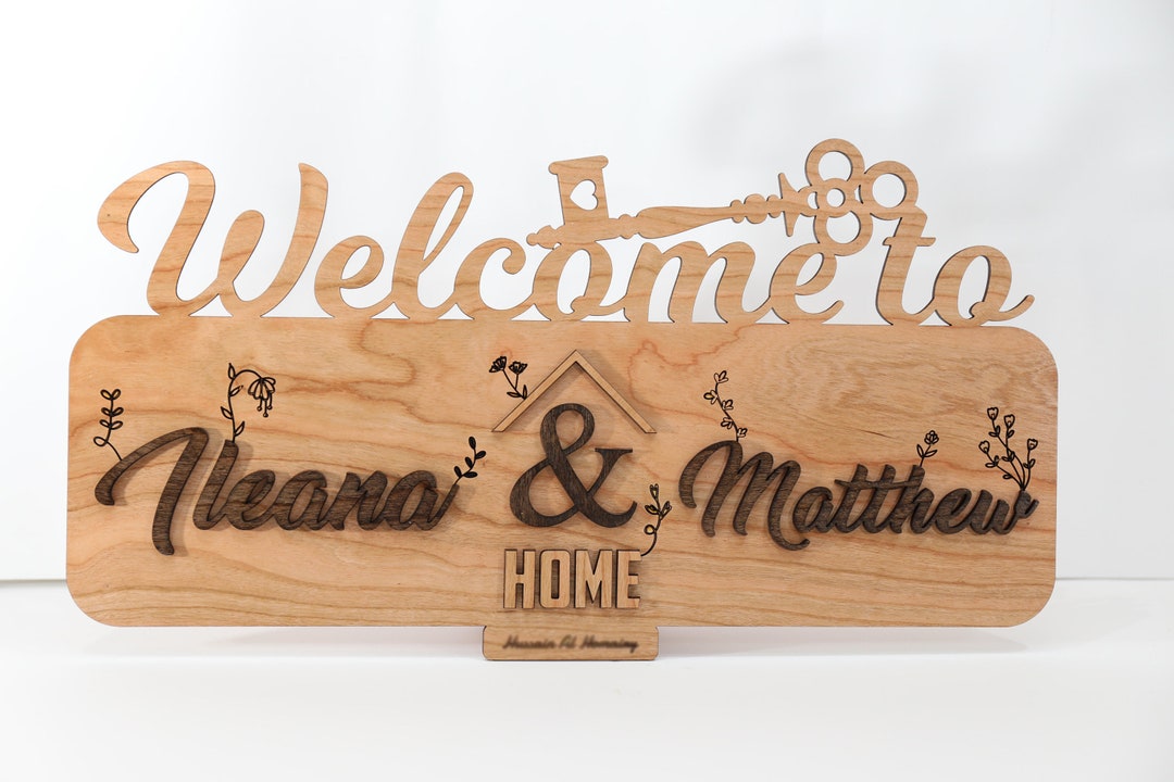 Wood Welcome Sign - Laser Cut and Engraved - Etsy