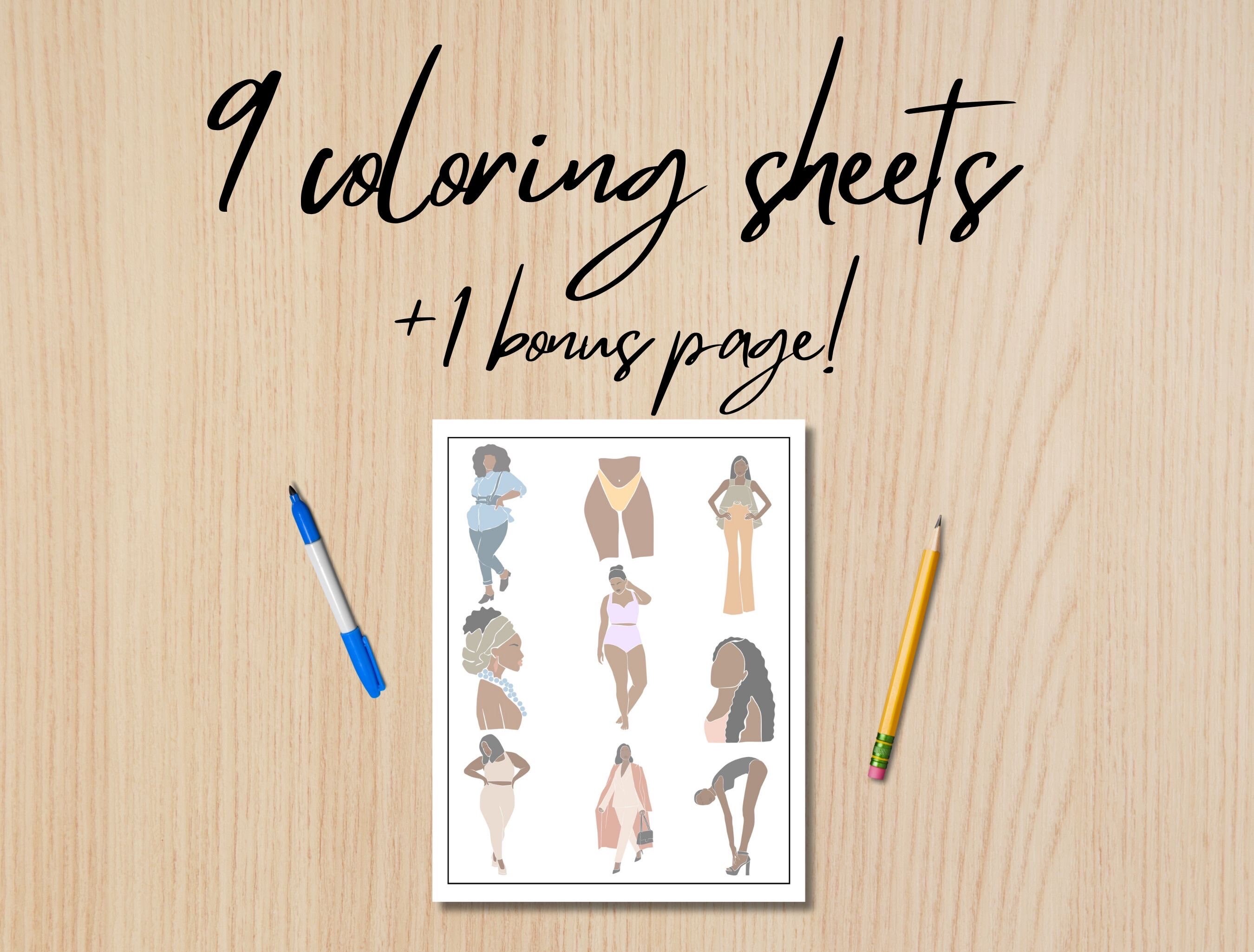 Detailed Coloring Page for Women Empowerment Affirmation and - Etsy