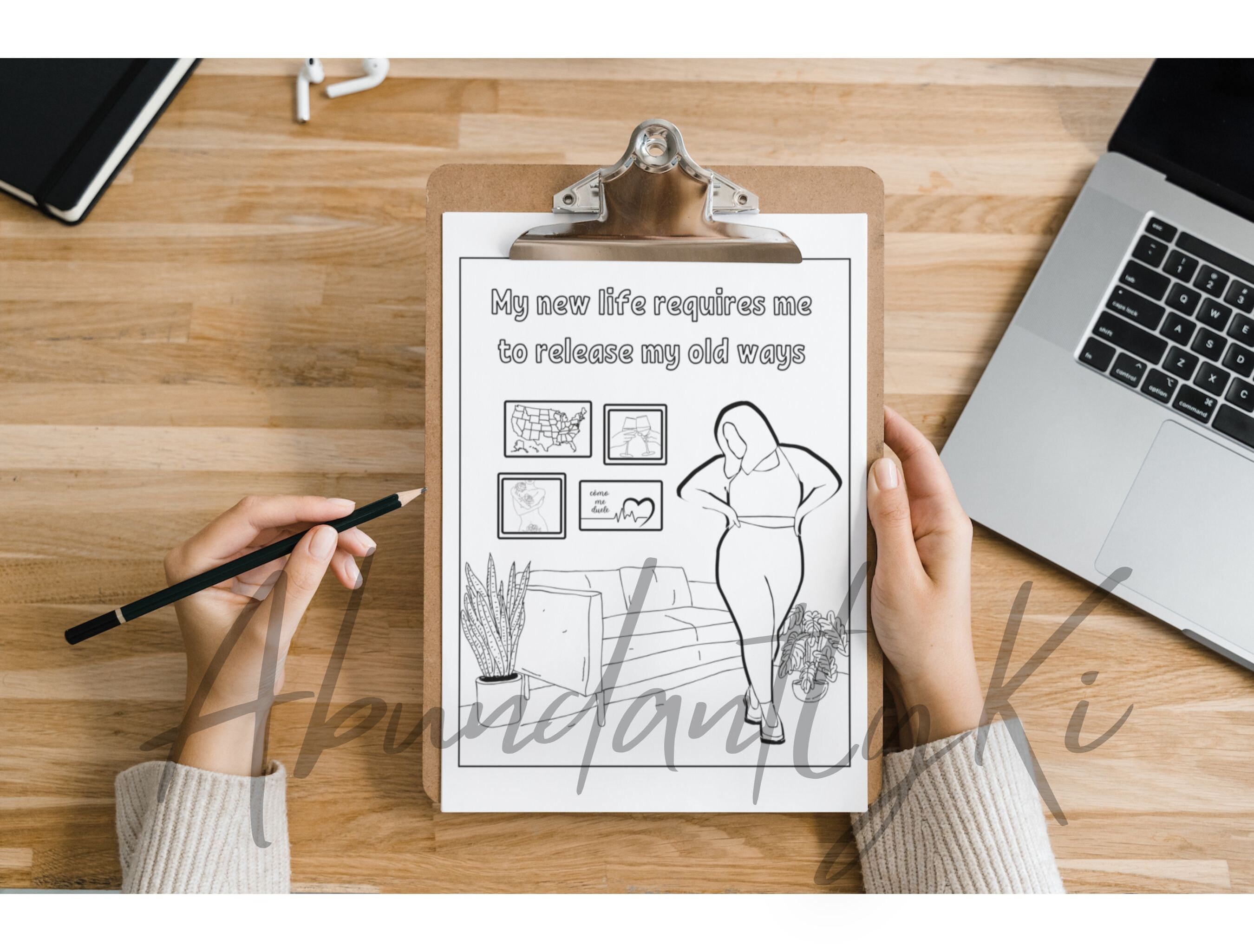 Detailed Coloring Page for Women Empowerment Affirmation and - Etsy