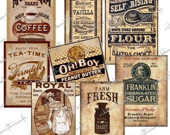 Vintage Pantry Labels - Etsy