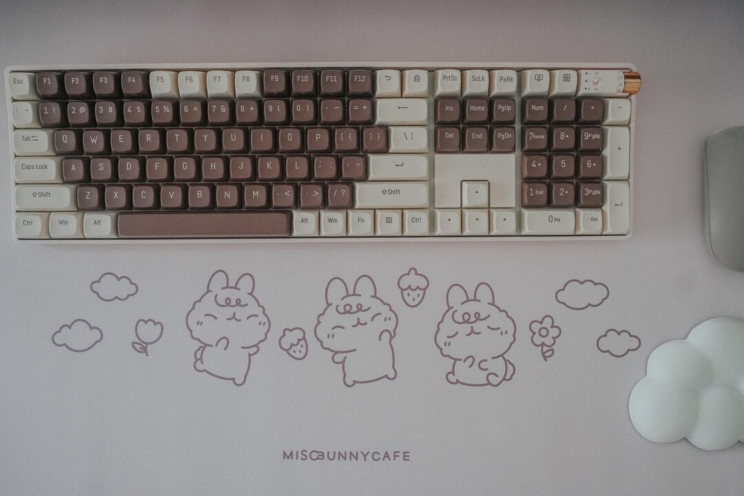 Large Miso Computer Pad / Mouse Pad / Cute / Kawaii / Bunny / Rabbit / Pastel Office Decor - Etsy