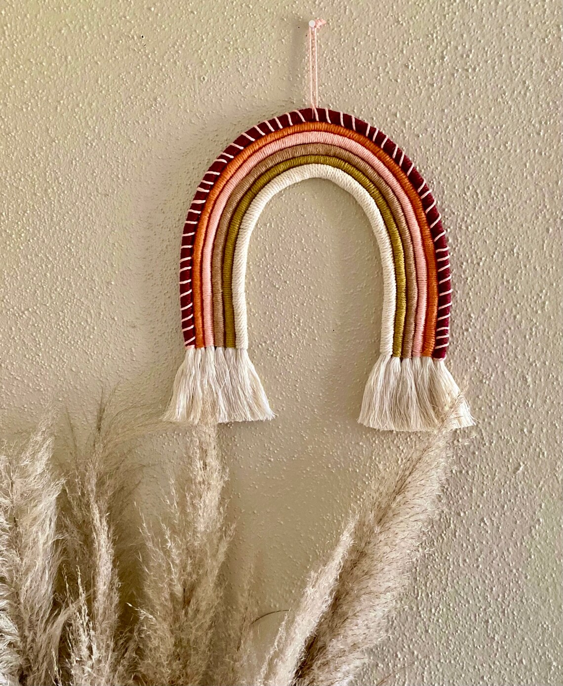 Macrame RainbowsLarge Hand Wrapped Macrame Rope Rainbow | Etsy