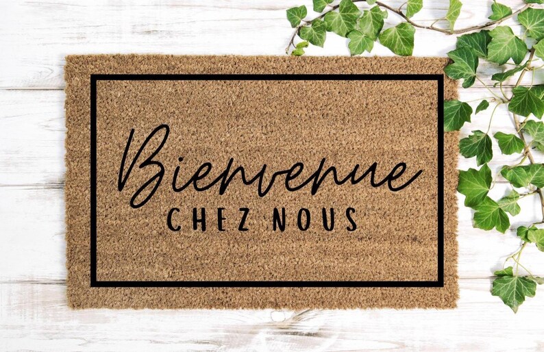 Bienvenue Chez Nous Stencil PNG | Welcome Mat Design (digital Download ...