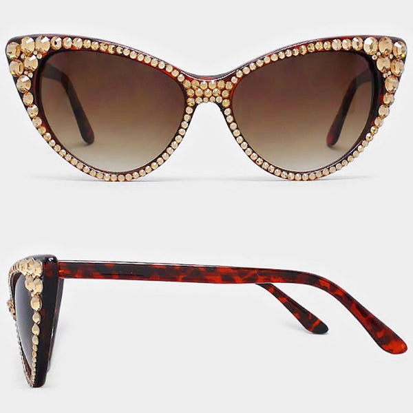 Crystal Cat Eye Sunglasses Etsy