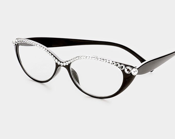 Rhinestone Cat Eye Glasses Vintage Cateye Frames 1950s - Etsy