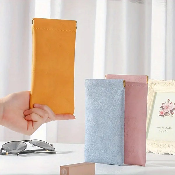 Leather Squeeze Top Glasses Case - Etsy