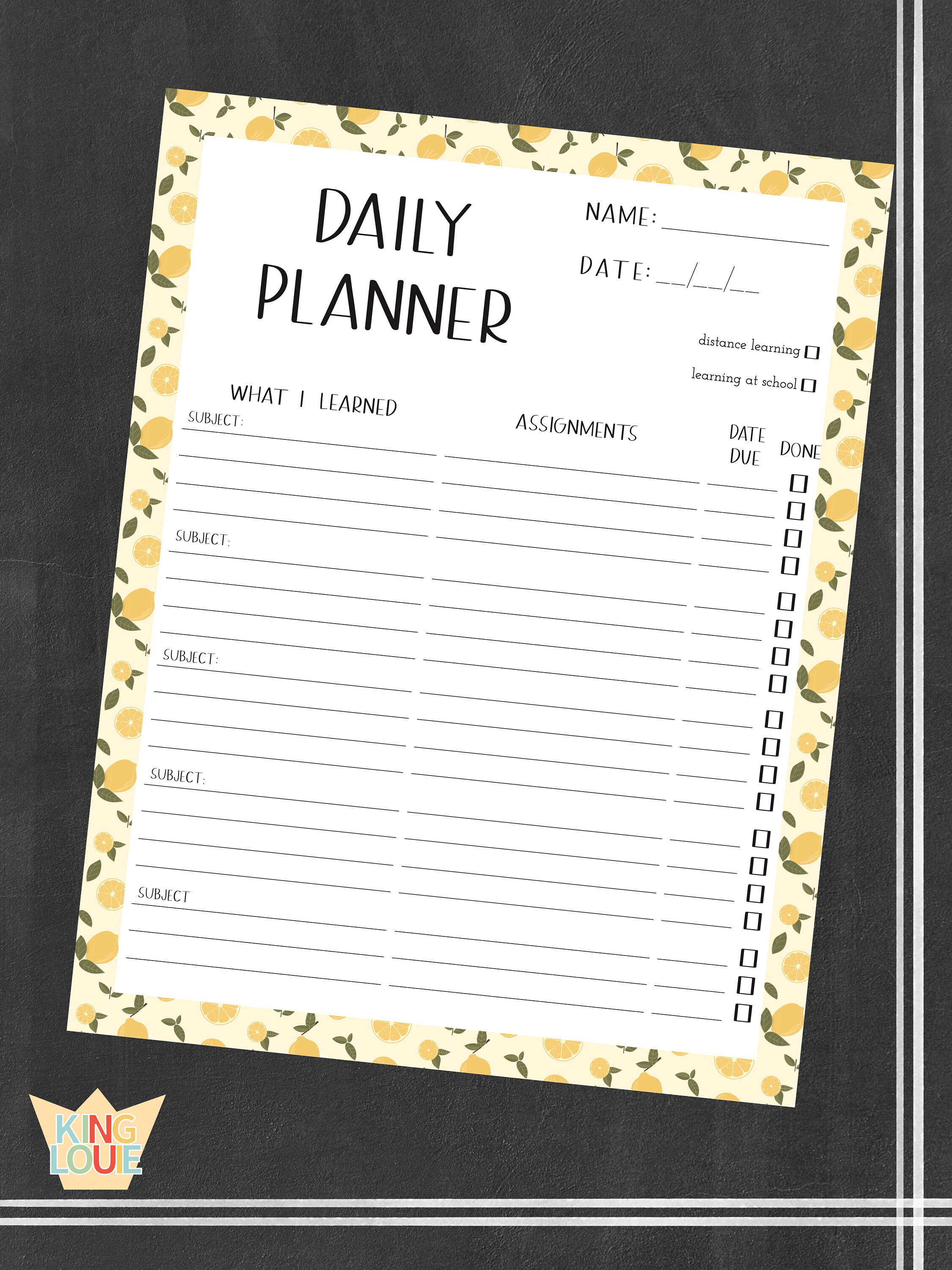 Printable School Planner Reading Log Daily Planner Homework - Etsy