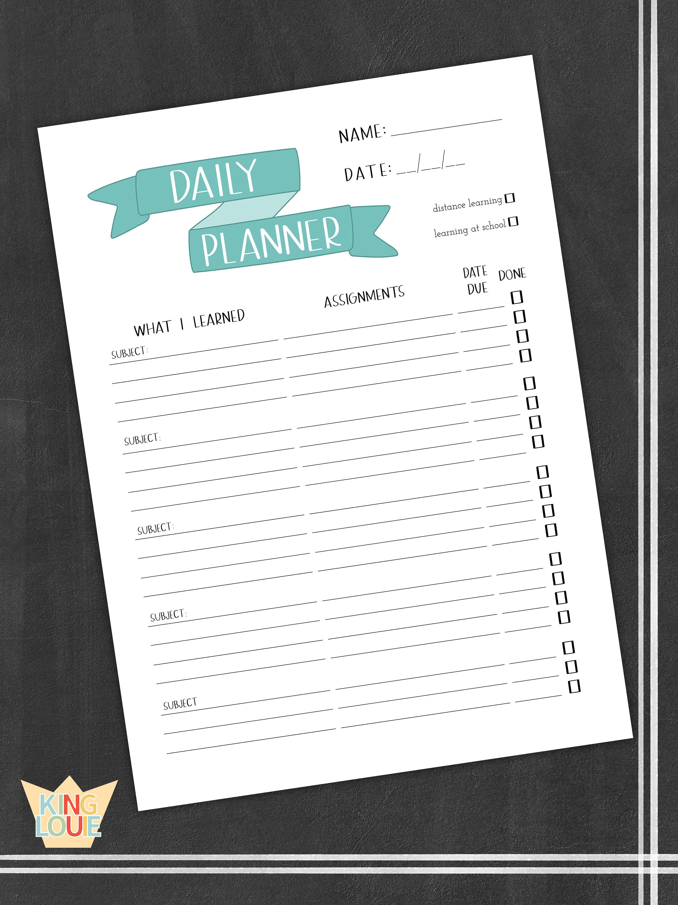 Printable School Planner, Reading Log, Daily Planner, Homework Log ...