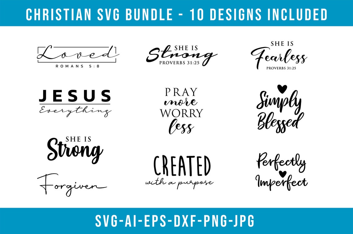 Christian Bundle Bible Verse Bundle Bible Verse Svg Dxf | Etsy