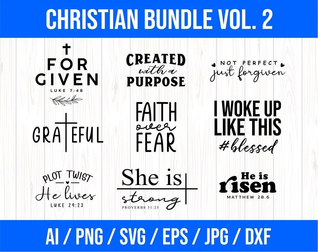 Christian Bundle Bible Verse Bundle Bible Verse Svg Dxf - Etsy