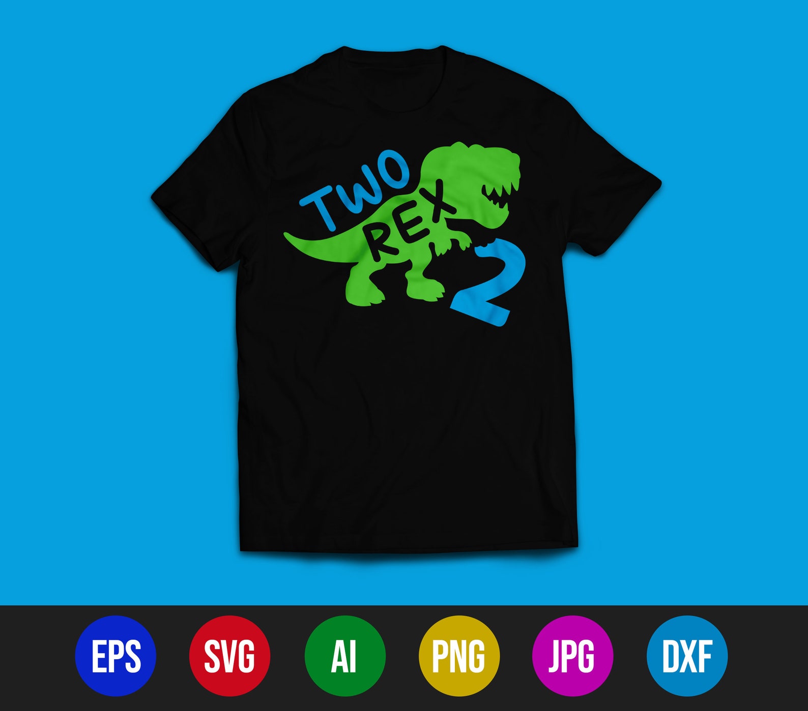 Two Rex Svg 2nd Birthday Svg Dinosaur Birthday Svg Dxf - Etsy