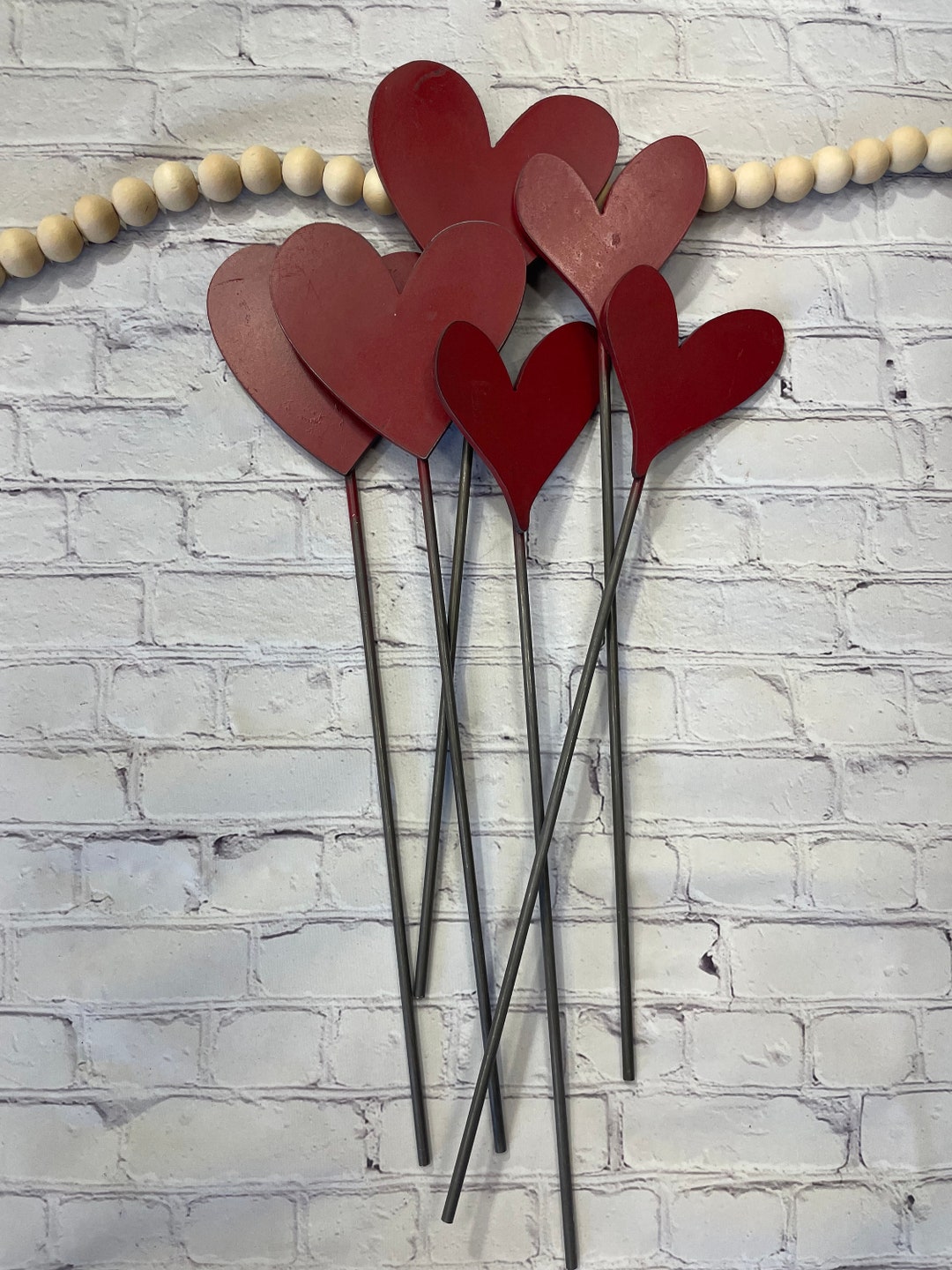 1 - Rustic Metal Heart Stake, Planter Stake, Home Decor, Valentine - Etsy