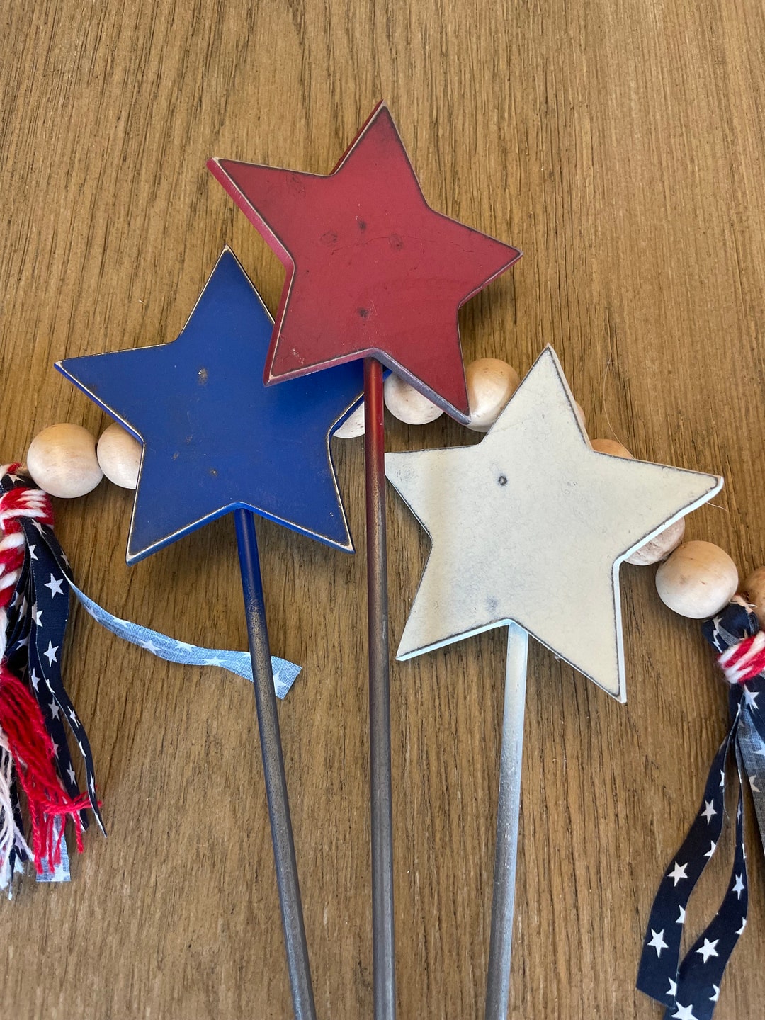 Fourth of July - Reclaimed Metal Star Stake Bundle - Set of 3 - Etsy