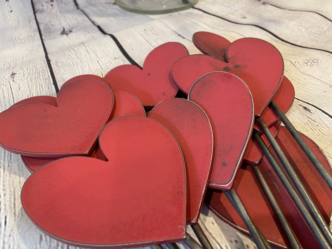 1 Rustic Metal Heart Stake Planter Stake Home Decor - Etsy