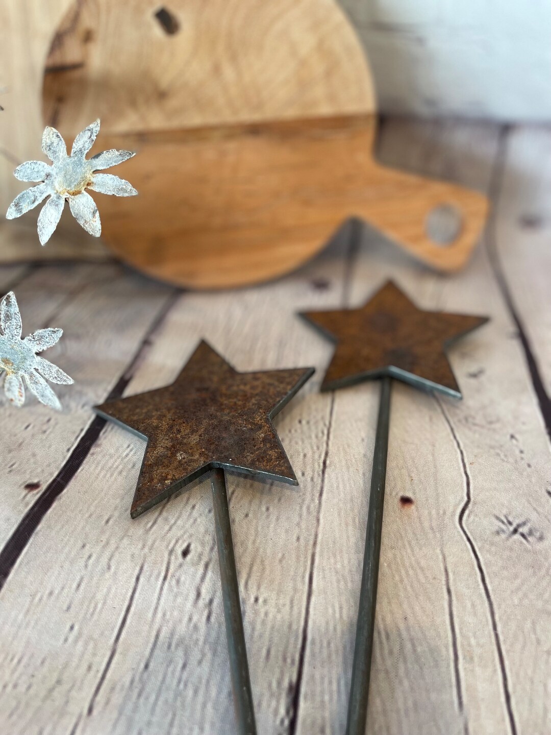 1 Rusted Reclaimed Metal Star Stake - Etsy