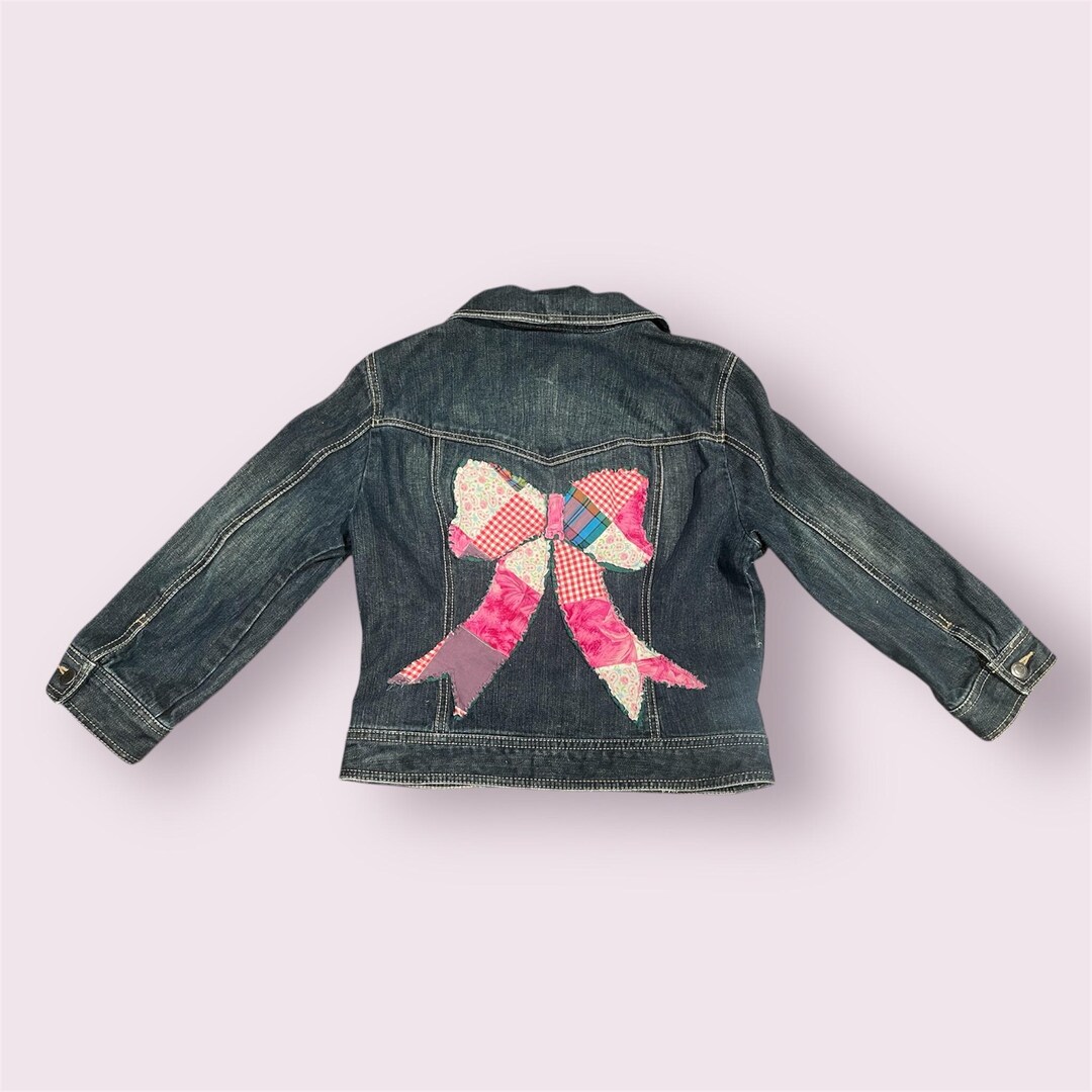 Loft Jean Jacket With Bows Made From Vintage Quilt , Size Women’s 10 - Etsy