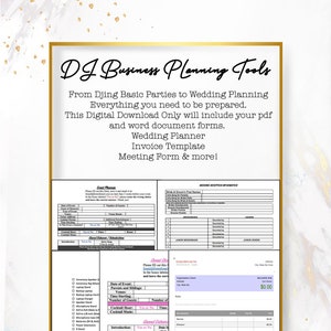Digital Download DJ Event Planner Forms/ Word Documents/ PDF/ Wedding ...