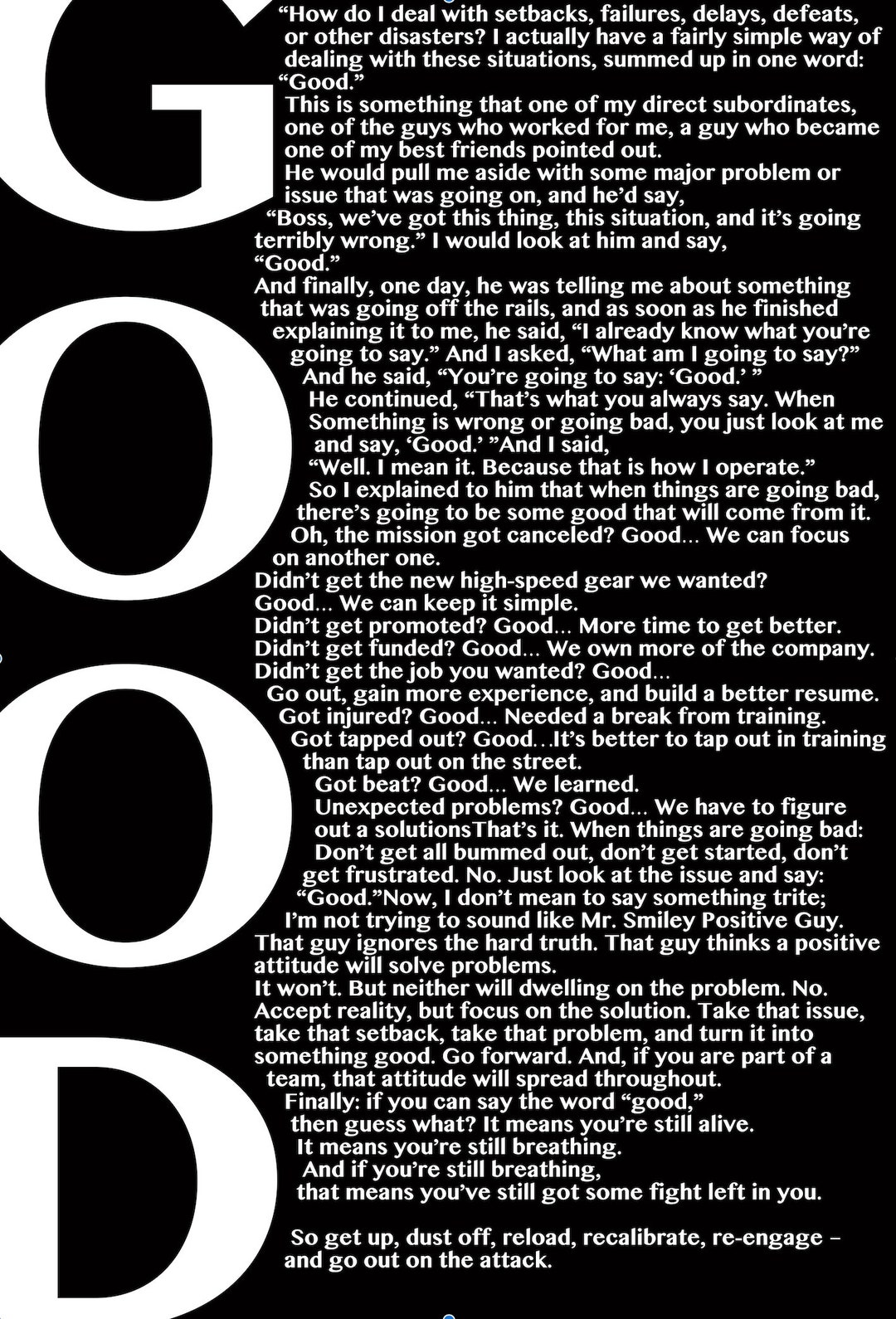 GOOD - Jocko Willink Full Quote (24w X 36h) Poster *DIGITAL DOWNLOAD - Etsy