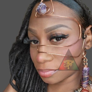 Third Eye Copper Wrapped Crystal Face Mask, Carnival Mask, Copper Mask ...