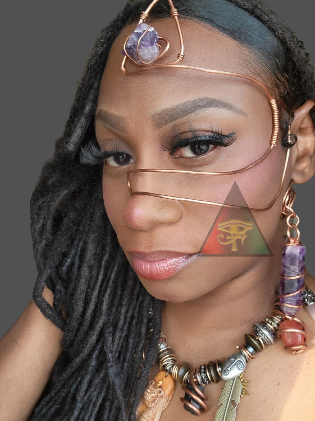 Third Eye Copper Wrapped Crystal Face Mask Carnival Mask - Etsy