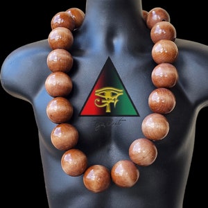 Akuma Wooden Bead Necklace: Choose Your Color, Large 50mm Beads - Etsy