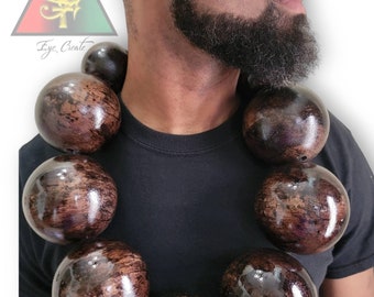 The Crusher Colossal Sized Wooden Bead Necklace. LARGE Wooden Bead Necklace for Men Etsy