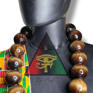 Akuma Wooden Bead Necklace: Choose Your Color, Large 50mm Beads - Etsy