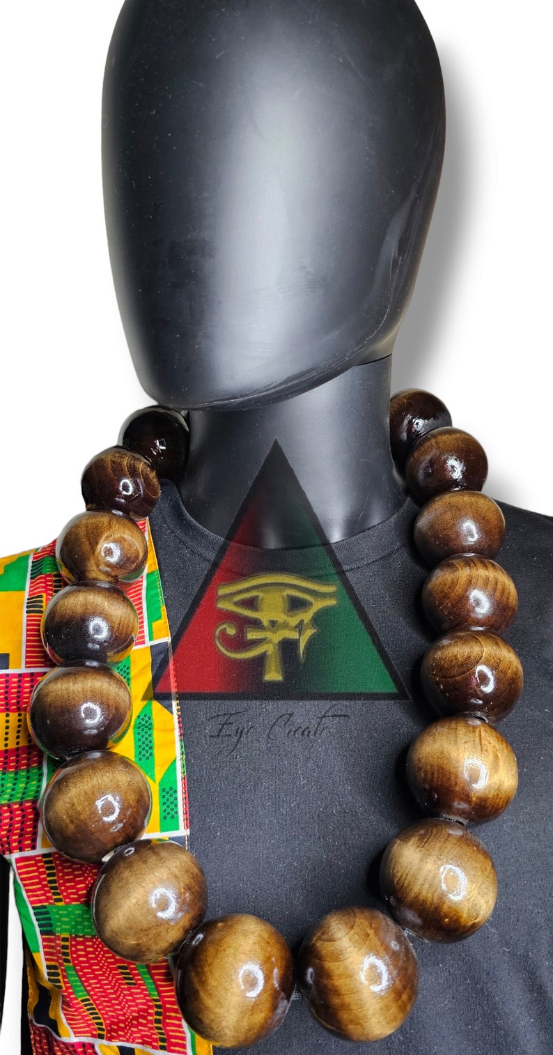 Akuma Wooden Bead Necklace: Choose Your Color, Large 50mm Beads - Etsy