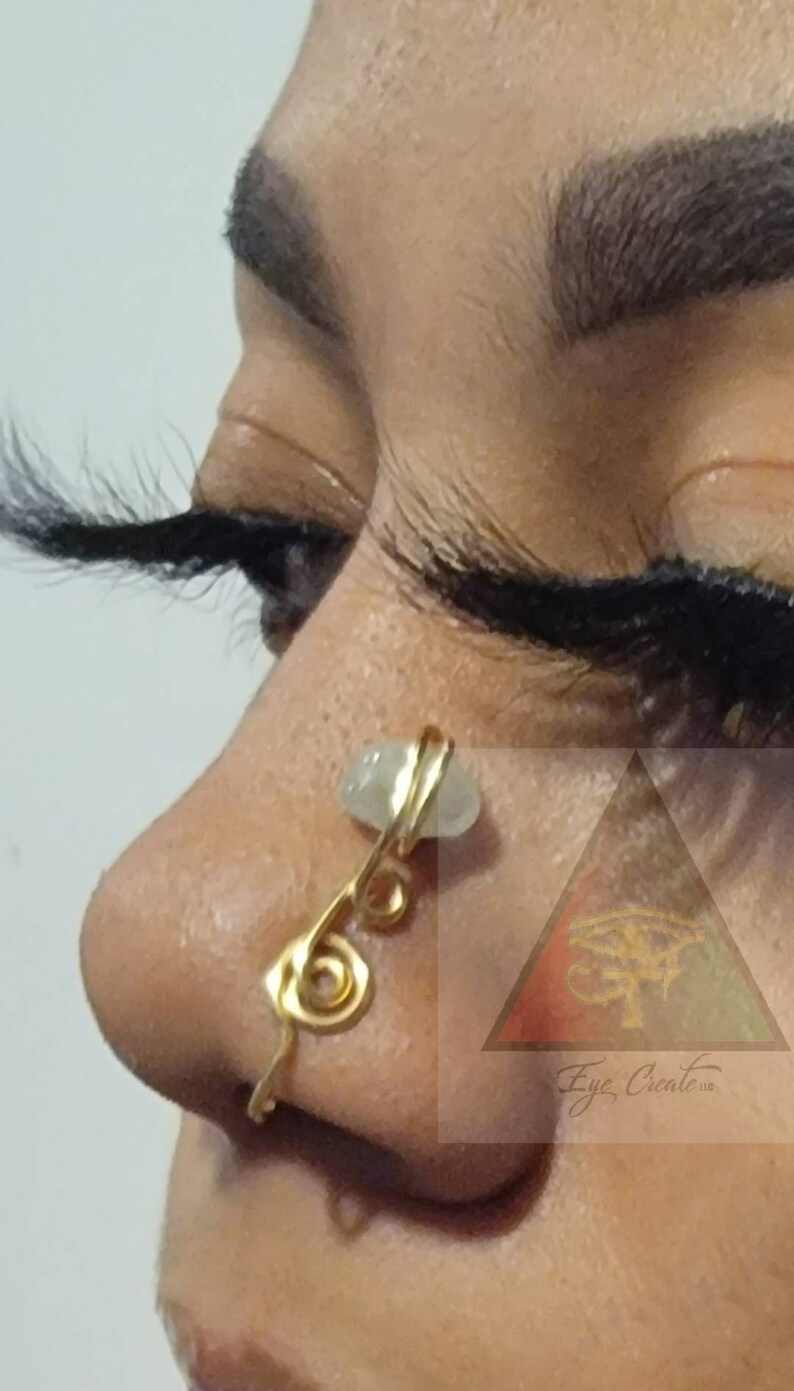 Amara Crystal Nose Cuff Gemstone Nose Cuff No Piercing Needed | Etsy