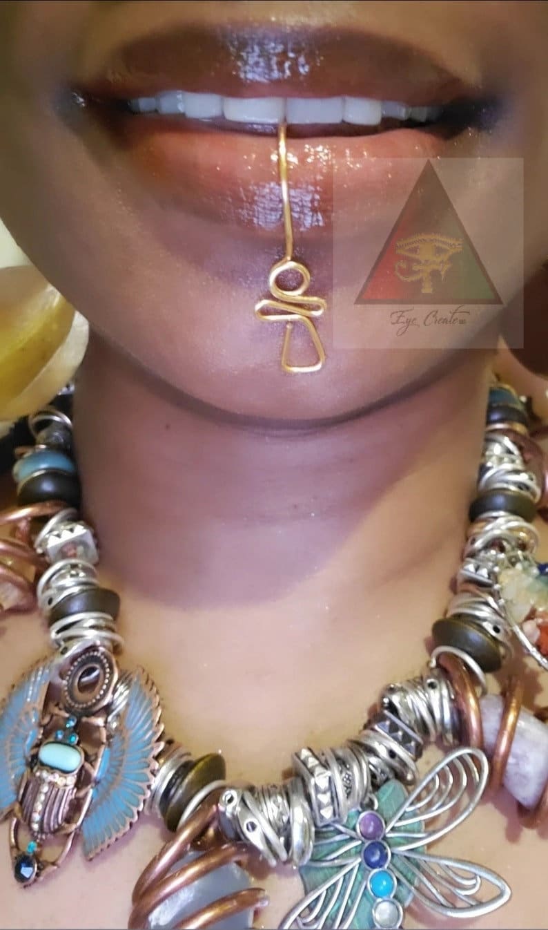 ORIGINAL DESIGN ANKH Lip Cuff Afrocentric Lip Jewelry Lip Cuff - Etsy