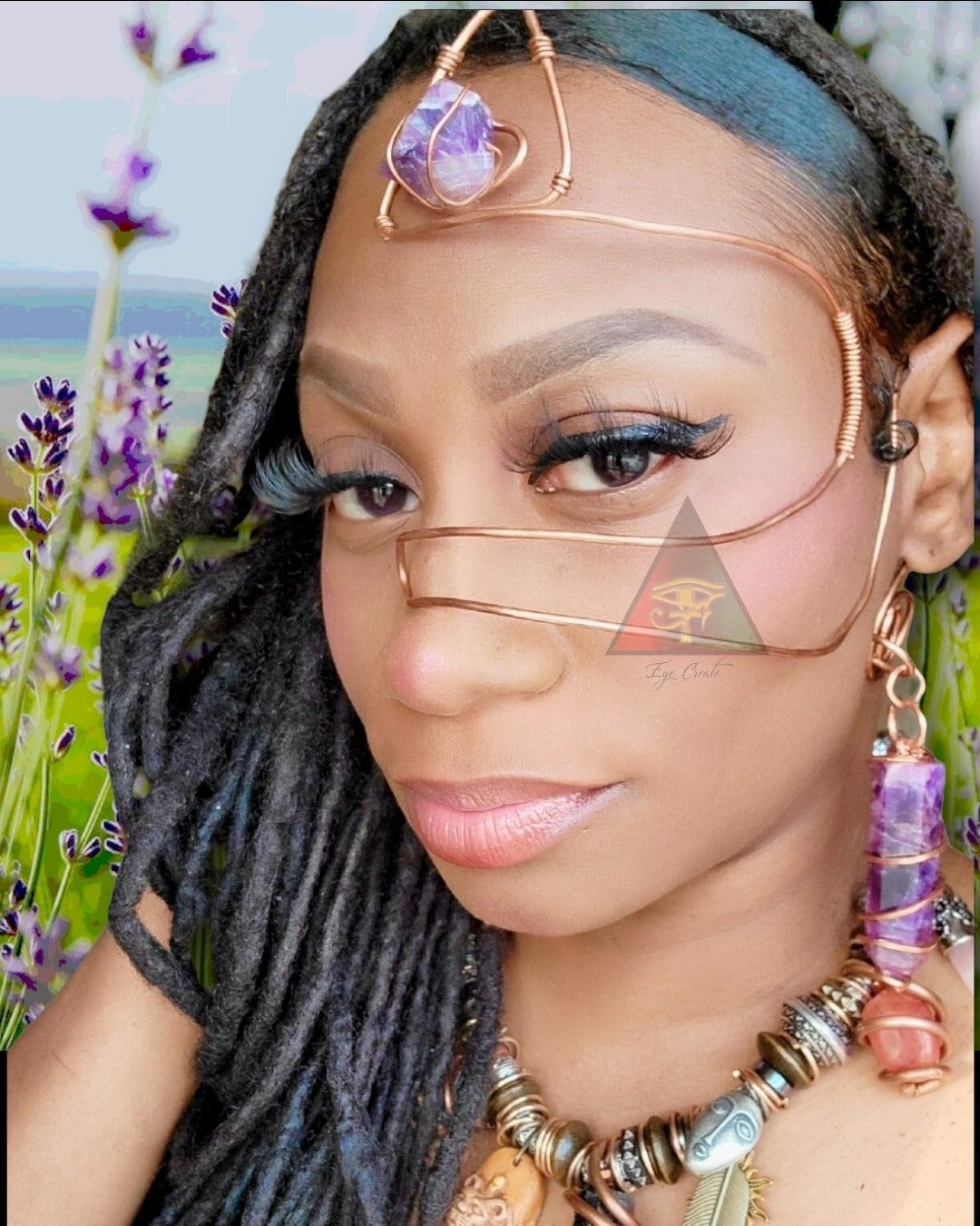 Third Eye Copper Wrapped Crystal Face Mask, Carnival Mask, Copper Mask ...