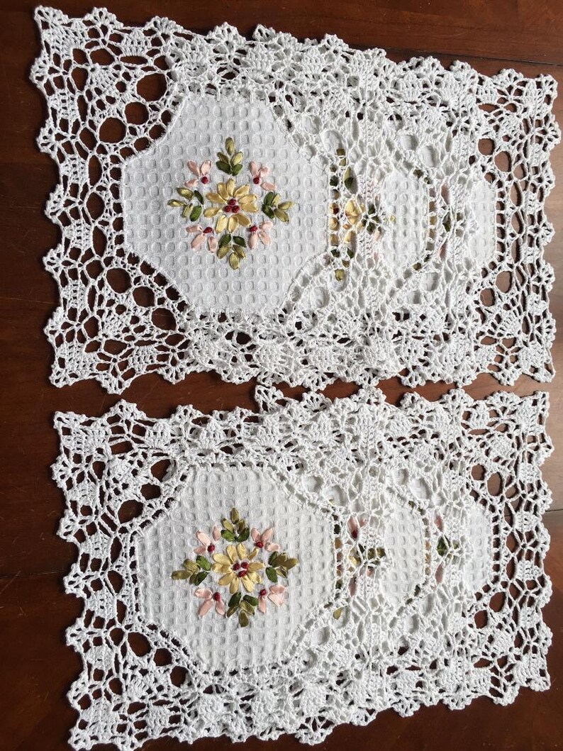 6 Pieces 10 Square Crochet Lace Doily 100 % COTTON - Etsy
