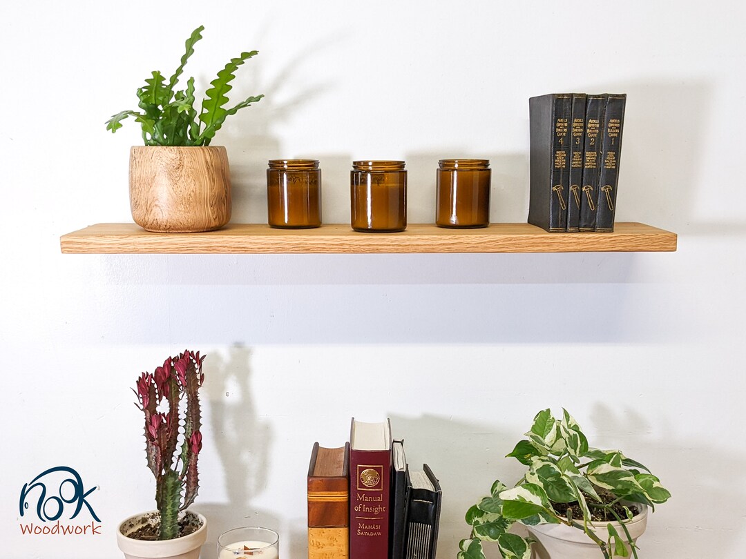 Custom Floating Shelves Medium Pick Your Size Oak - Etsy