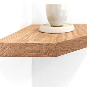 Floating Corner Shelves With Straight Edges in Oak - Etsy