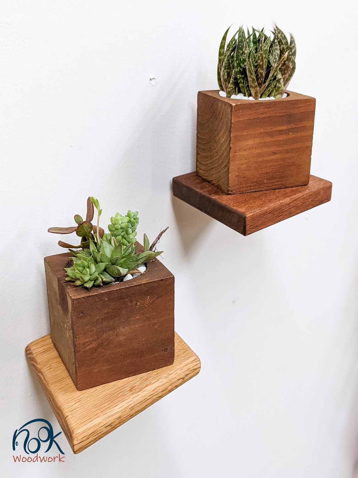 Floating Shelves Small Rhombus Oak Plants Keys Candles | Etsy