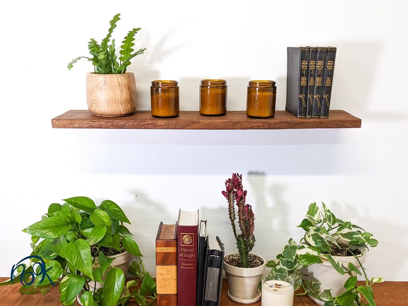 Custom Floating Shelves | Medium | Pick Your Size | Oak | Plants, Books ...