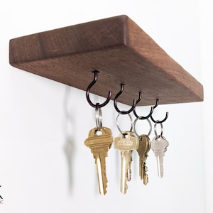 Key Hook Floating Shelf | Small to Medium | Pick Your Size | Oak ...