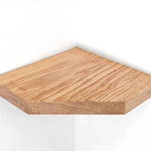 Floating Corner Shelves With Straight Edges in Oak - Etsy