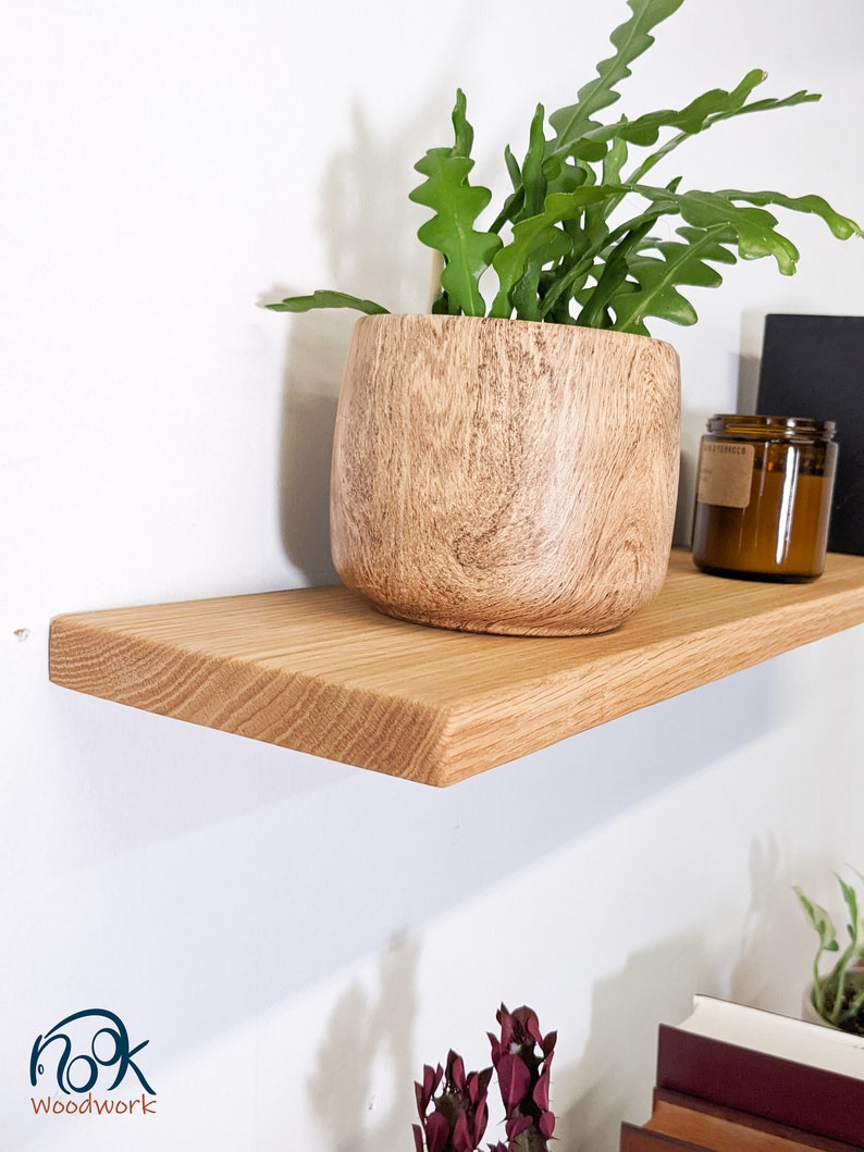 Custom Floating Shelves Medium Pick Your Size Oak - Etsy